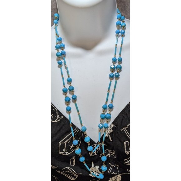Jewelry | Blue Beaded Necklace | Poshmark